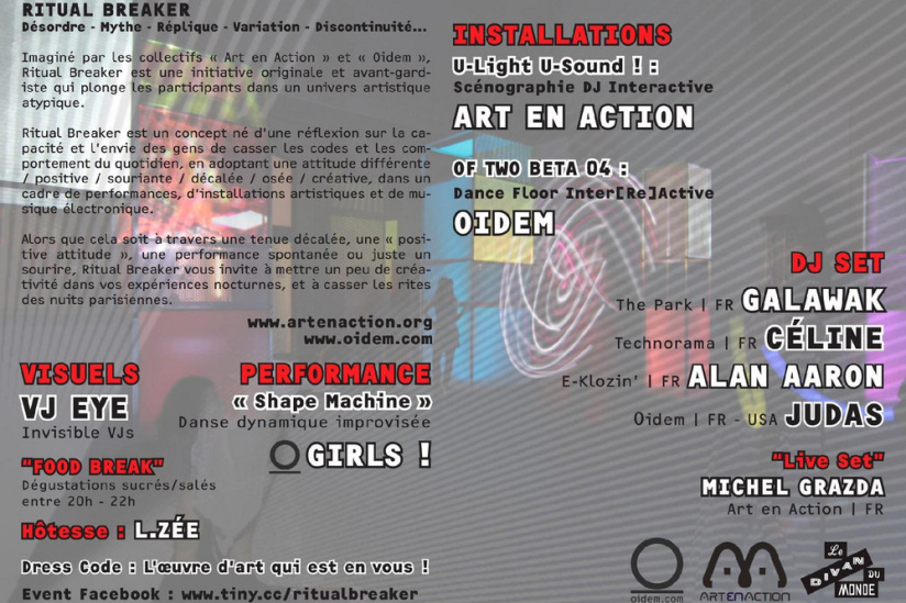 « RITUAL BREAKER » - ART / DANCE CULTURE / DJ & VJ SETS - Sortiraparis.com