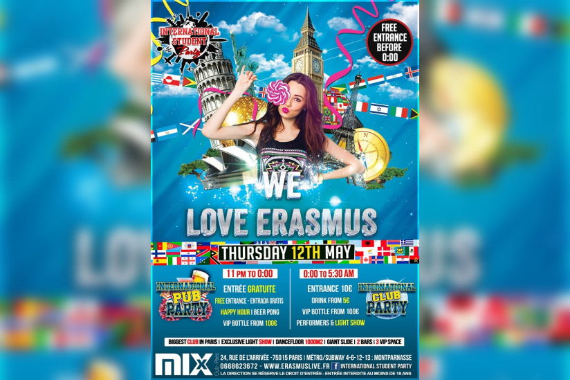International student party : We love Erasmus @Mix Club - Sortiraparis.com