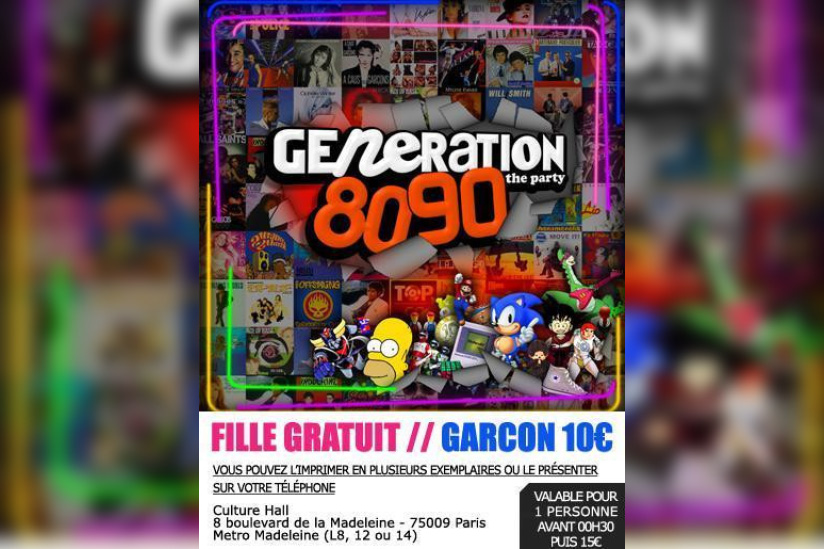 GENERATION 80-90 retourne le CULTURE HALL - Sortiraparis.com
