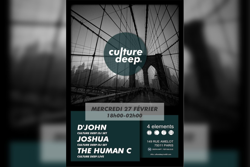CULTURE DEEP @ Bar 4 elements - Sortiraparis.com