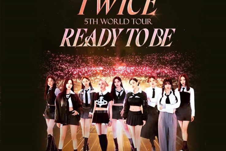 TWICE, the female K-pop group, in concert at the Accor Arena in Paris ...