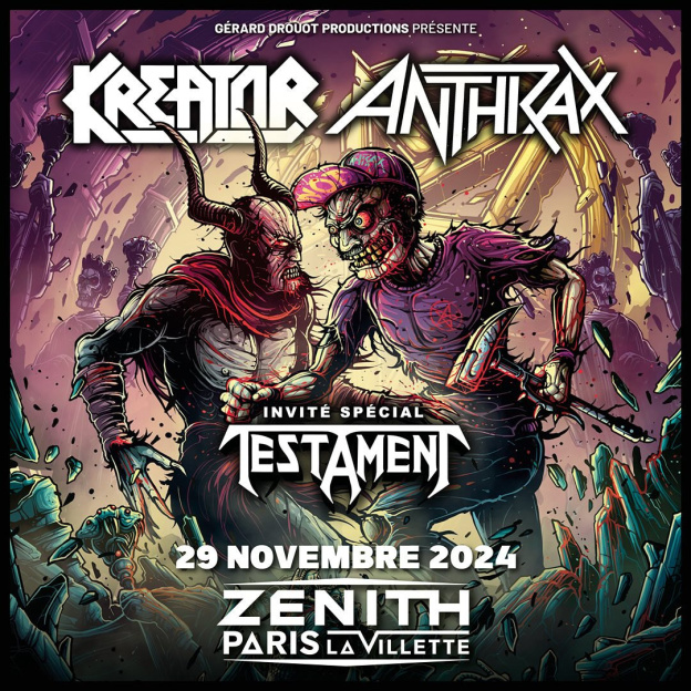 Anthrax et Kreator en concert au Zénith de Paris en novembre 2024 - Sortiraparis.com