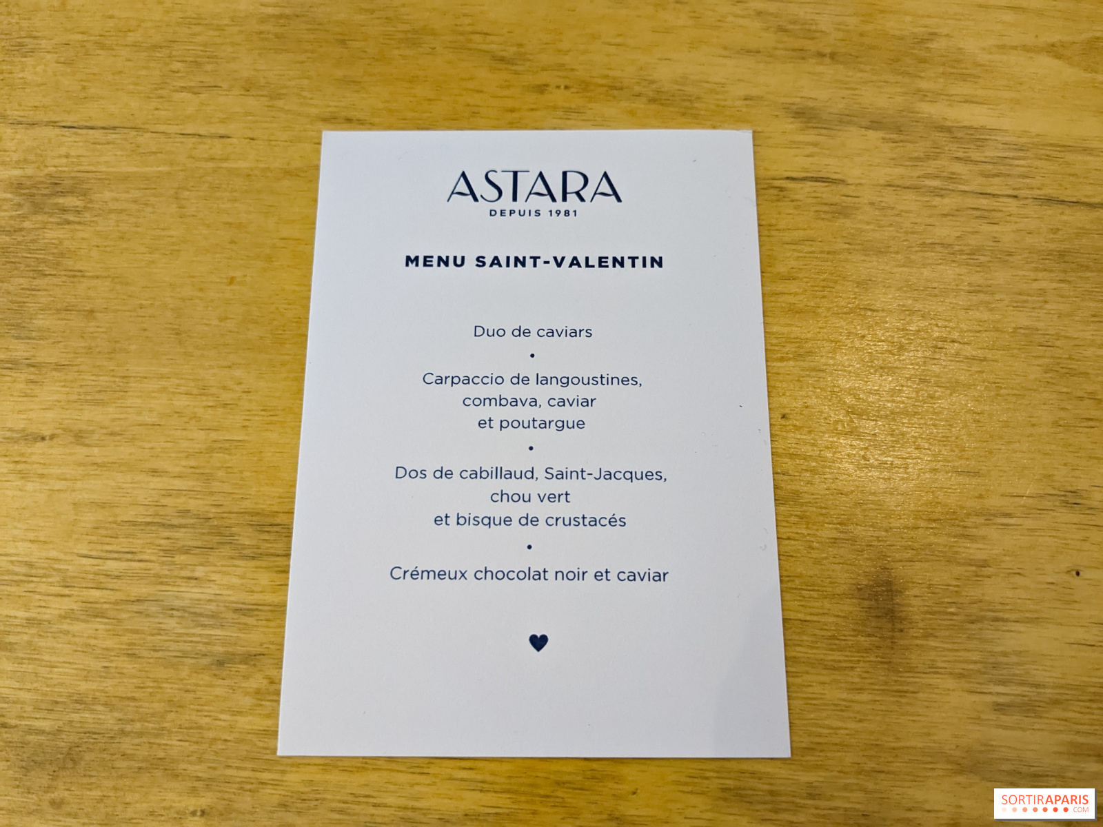 Album Photos Menu de Saint-Valentin 2023 autour du caviar chez Astara