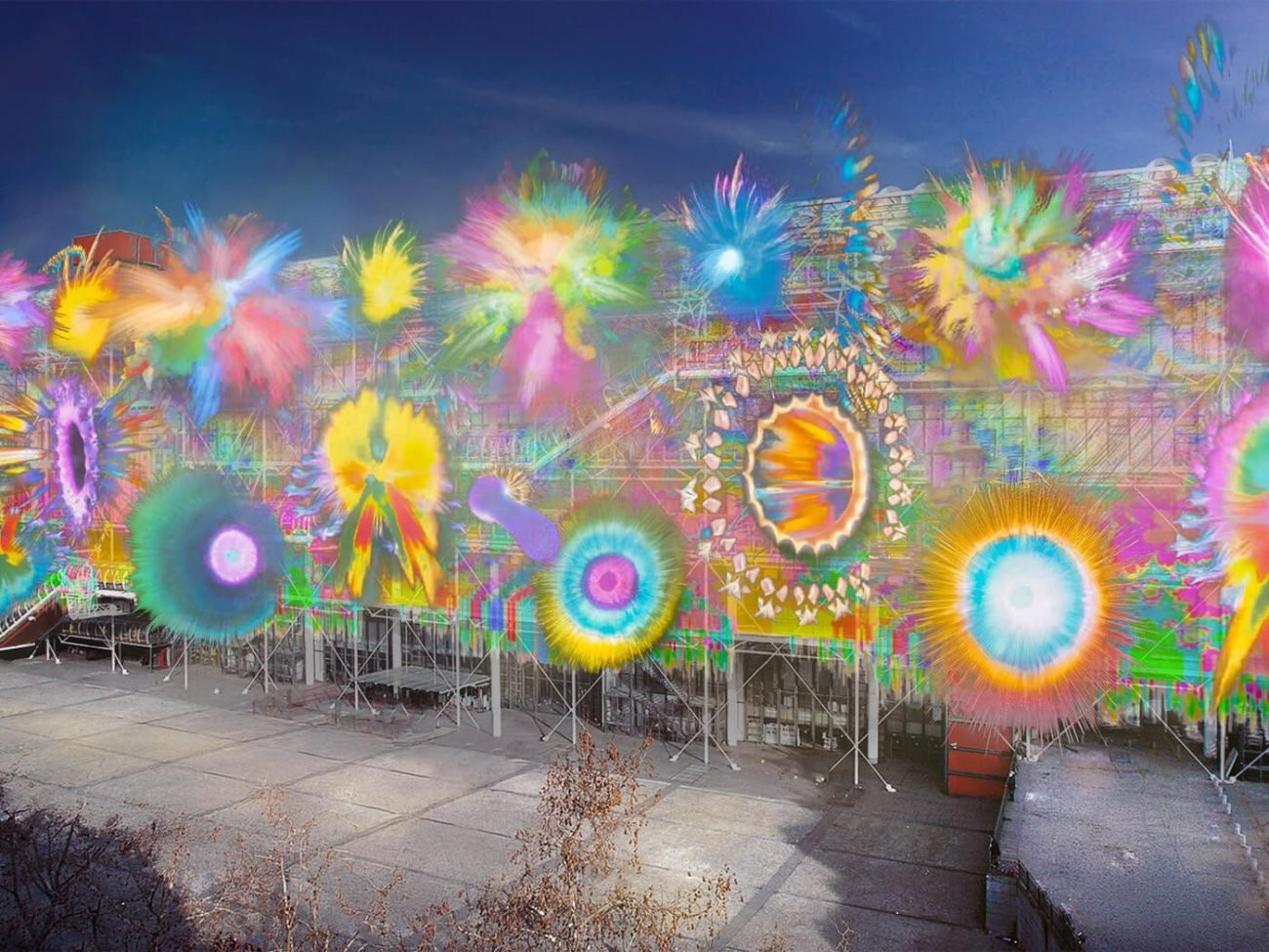 Show at the Centre Pompidou: spectacular farewell fireworks by Cai Guo-Qiang - Sortiraparis.com