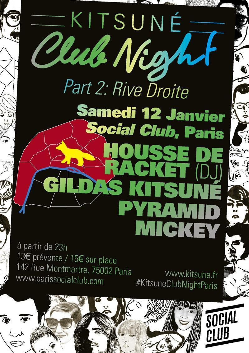 KITSUNÉ CLUB NIGHT PART 2 RIVE DROITE W/ HOUSSE DE RACKET, GILDAS ...