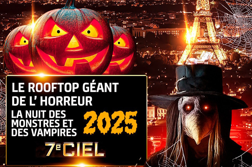 Giant Halloween 2025 horror rooftop with panoramic view of the Eiffel ...